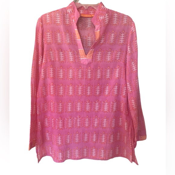 Oliphant | Tops | Oliphant Block Print India Cotton Tunic Large Semi ...